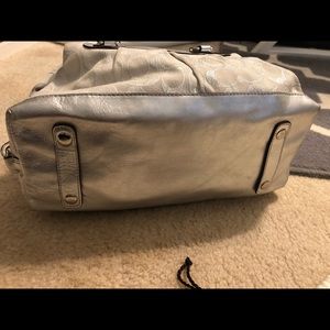 Coach | Bags | Coach Silver And White Handbag | Poshmark